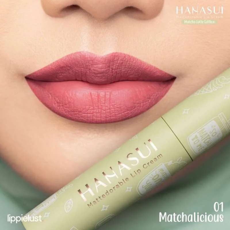 Jual Hanasui Mattedorable Lip Cream Matcha Latte Edition New - 01 ...