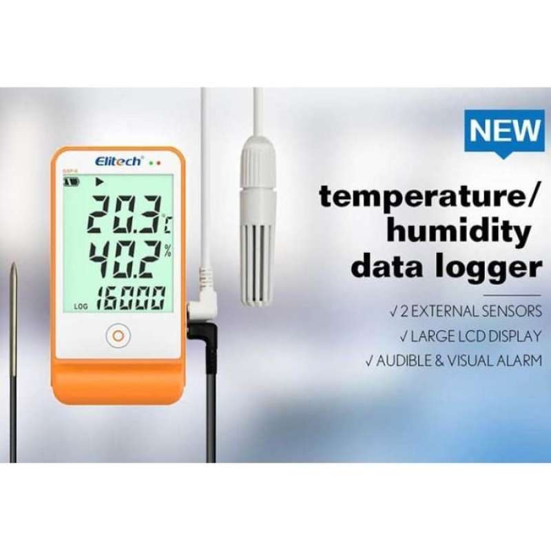Jual Elitech Gsp-6 Humidity Temperature Data Logger Gsp6 Thermometer ...
