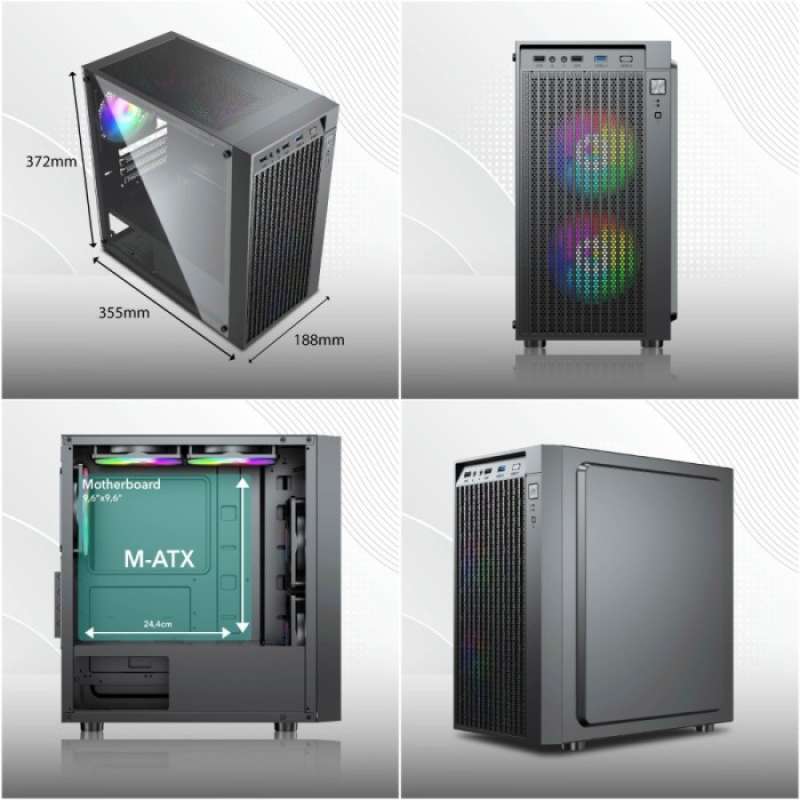 Jual Casing Infinity Strike - Matx Gaming Case - Include 3 Fan Di ...