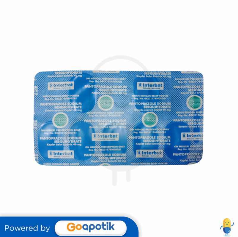 Jual Pantoprazole Sodium Sesquihydrate Interbat 40 Mg Blister 7 Kaplet ...