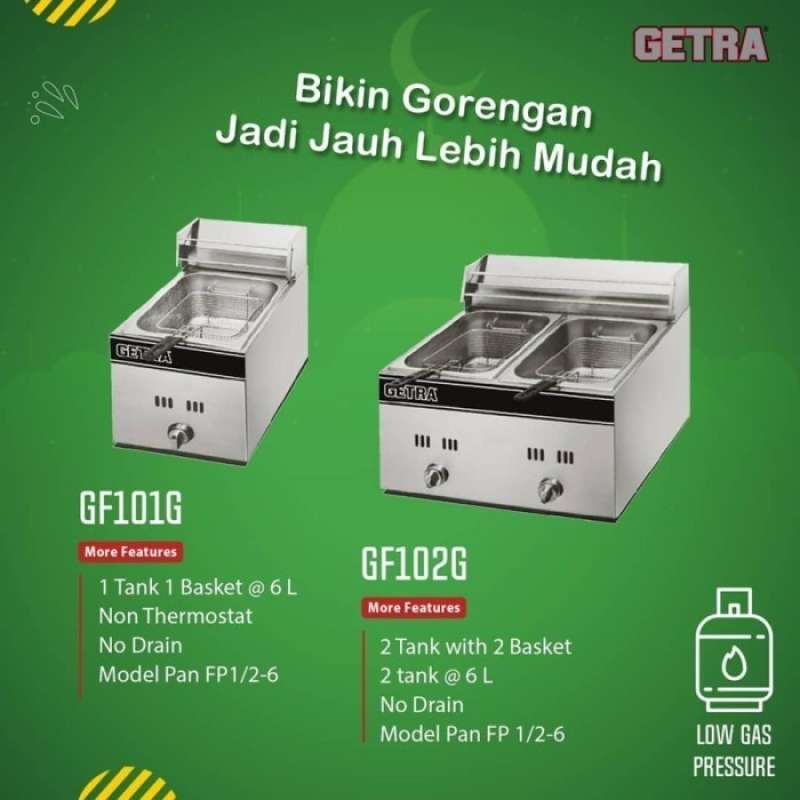 Promo Kompor Deep Fryer 2 Tanki Getra Gf-102g Kapasitas 12 Liter Termurah Diskon 5% Di Seller Sn ...