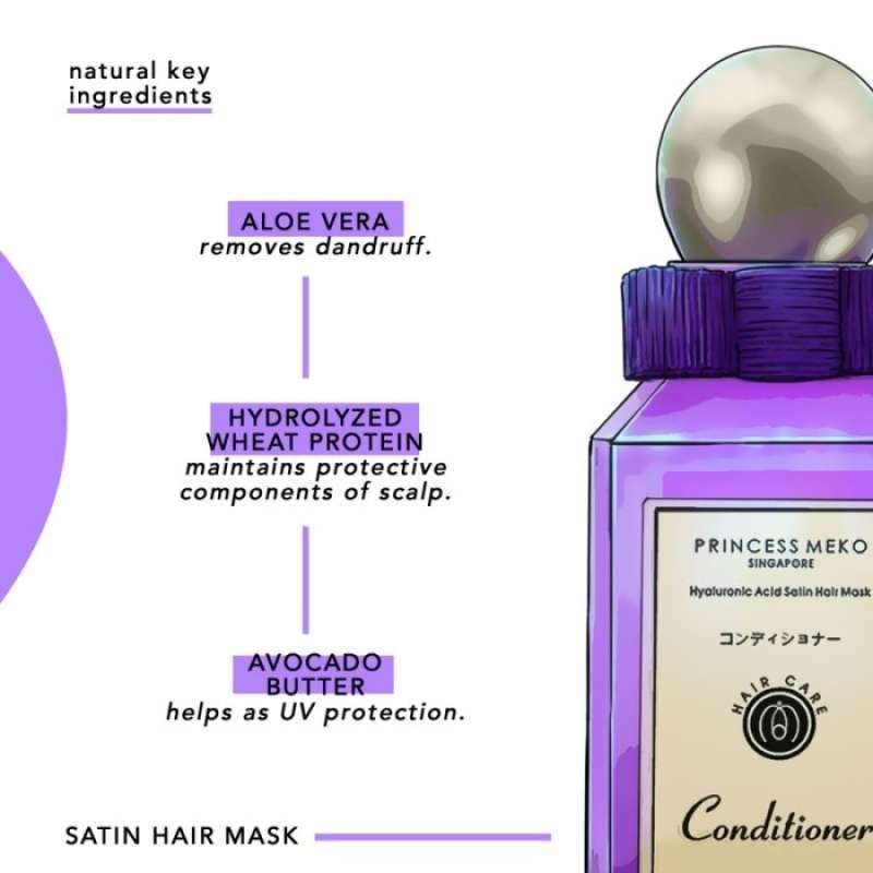 Jual Princess Meko Singapore Hyaluronic Acid Satin Hair Mask ...