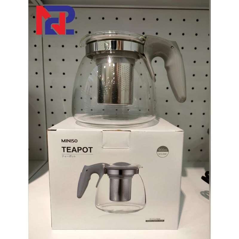 Jual Miniso Teko Teh Dengan Saringan Kaca Tempat Teh / Kopi Air ...