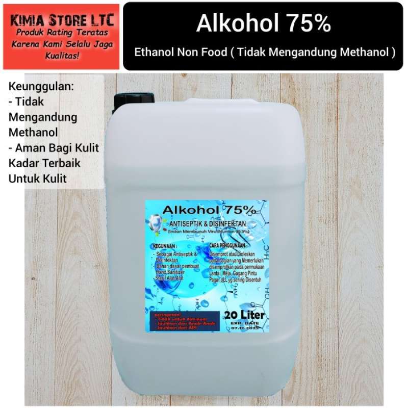 Promo Alkohol 75% 20 Liter/ Ethanol 75% 20 Liter / Alkohol Murni 75% 20l Diskon 23% Di Seller ...