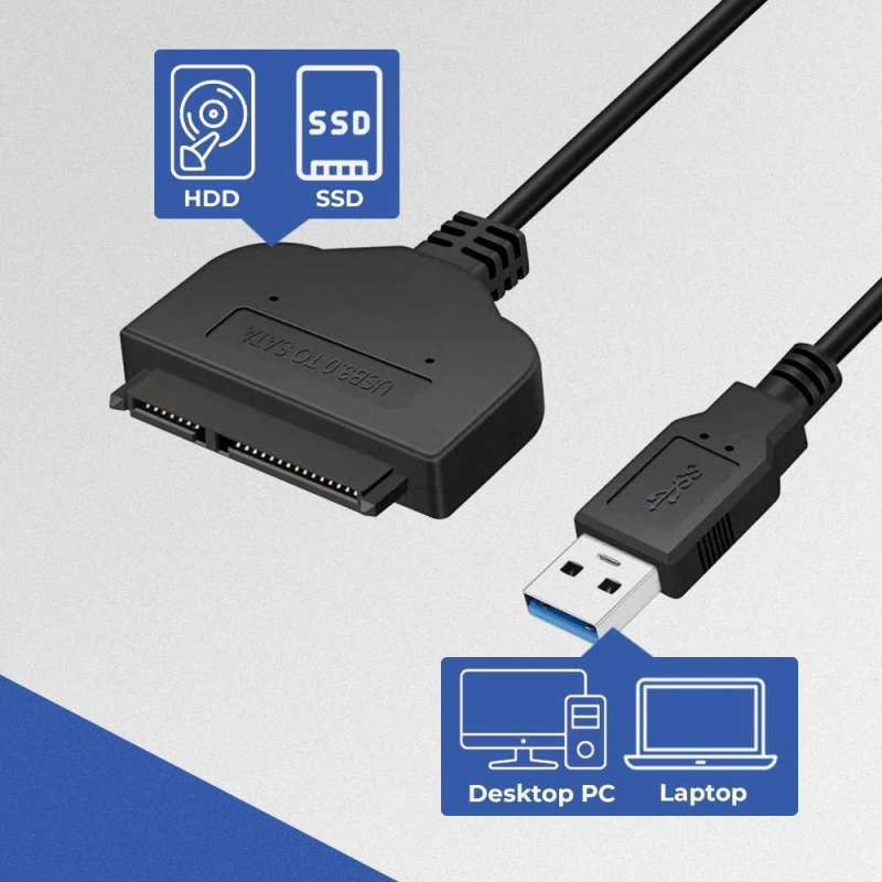 Jual Usb 3.0 To Sata Hdd Ssd Adaptor 4071-1097 Kabel Konverter Laptop ...