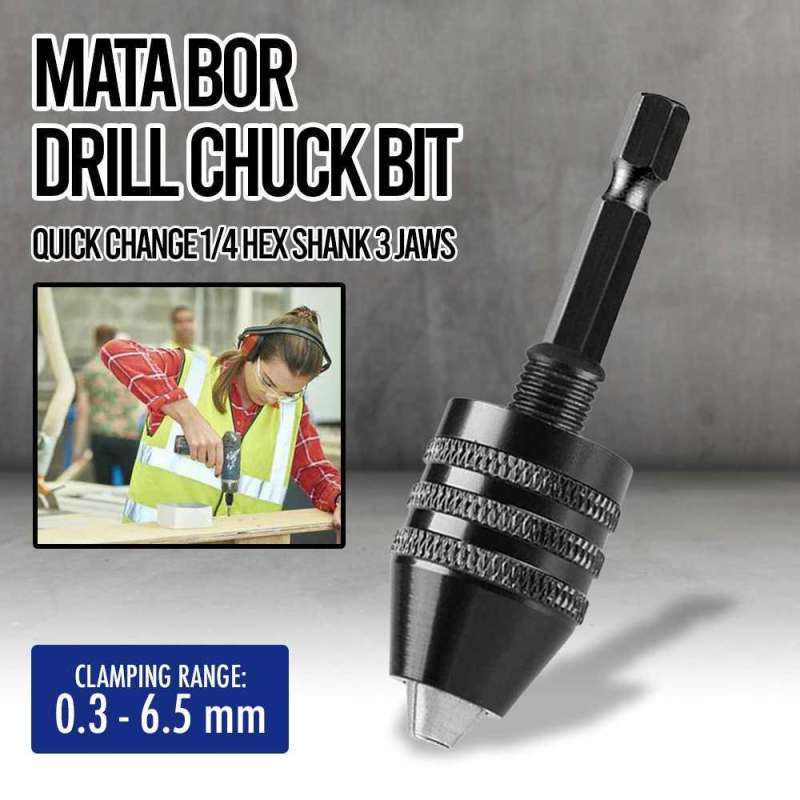 Jual Wreow Mata Bor Drill Chuck Bit Quick Change 1/4 Hex Shank 3 Jaws ...