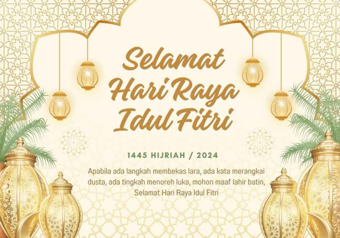 Jual 9.4x13.4cm Kartu Ucapan Idul Fitri / Lebaran / Puasa - Custom ...