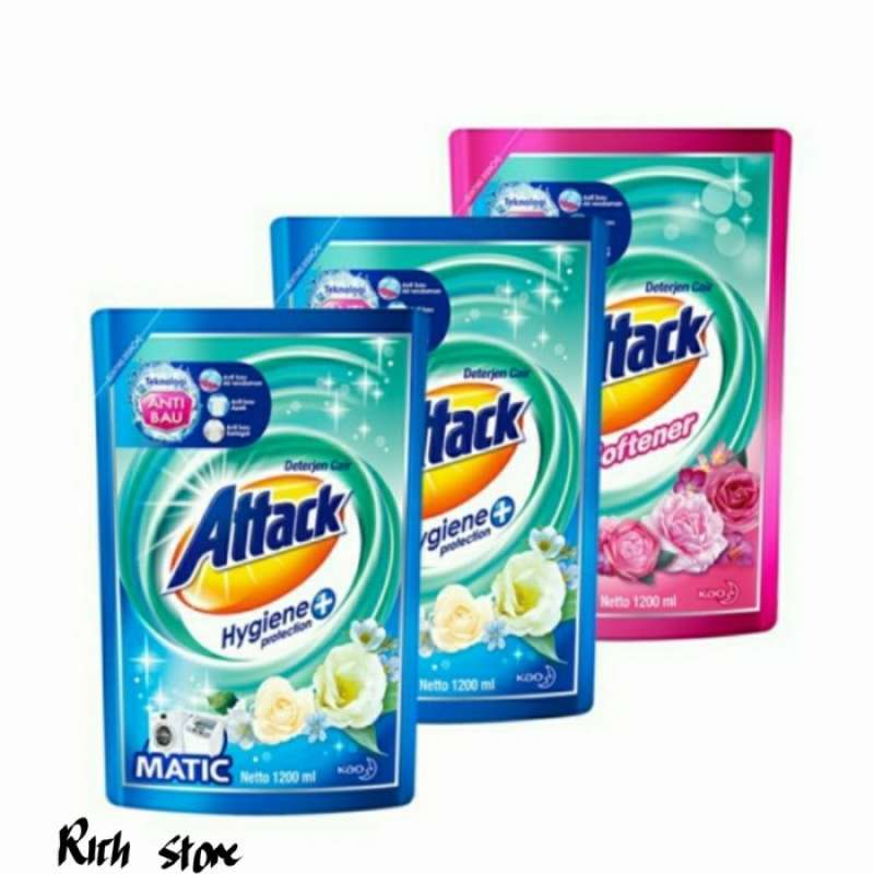 Promo Paket Attack Hygiene Protection Deterjen Softener Liquid 3 Ppcs ...