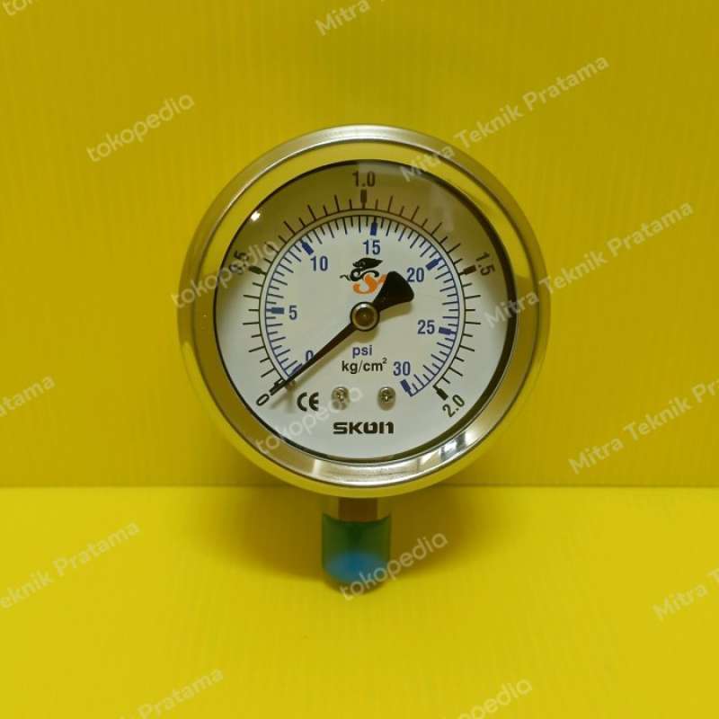 Promo Manometer Pressure Gauge Stainless Skon 4 Inchi 2 Bar / 30 Psi ...