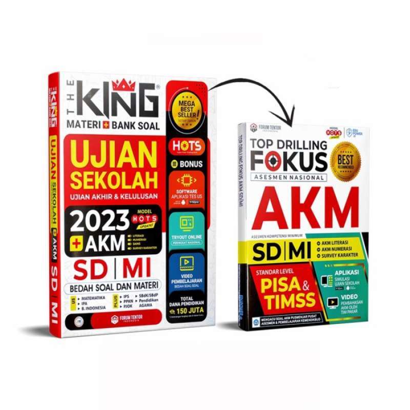 Promo Buku Terbaru!! The King Ujian Sekolah Sd/mi 2022/2023 + Drilling Akm Diskon 23% Di Seller ...