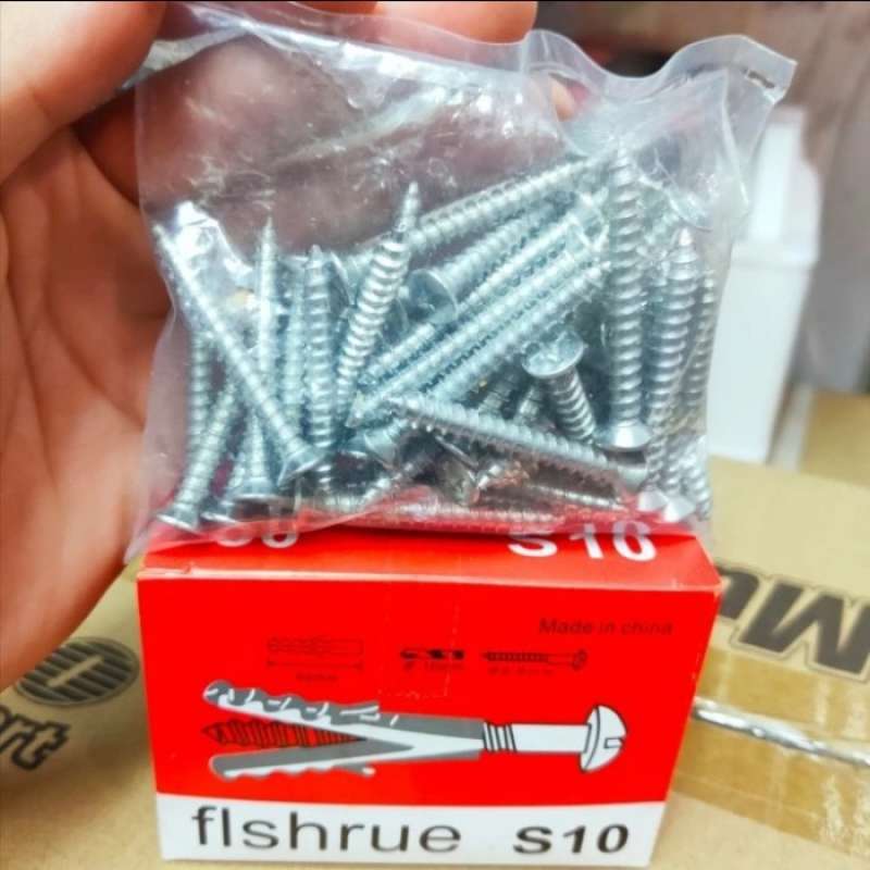 Promo Paket Fiser S10 + Skrup Fiser S 10 Dan Baut Screw Viser Plug + Skrup Diskon 23% Di Seller ...