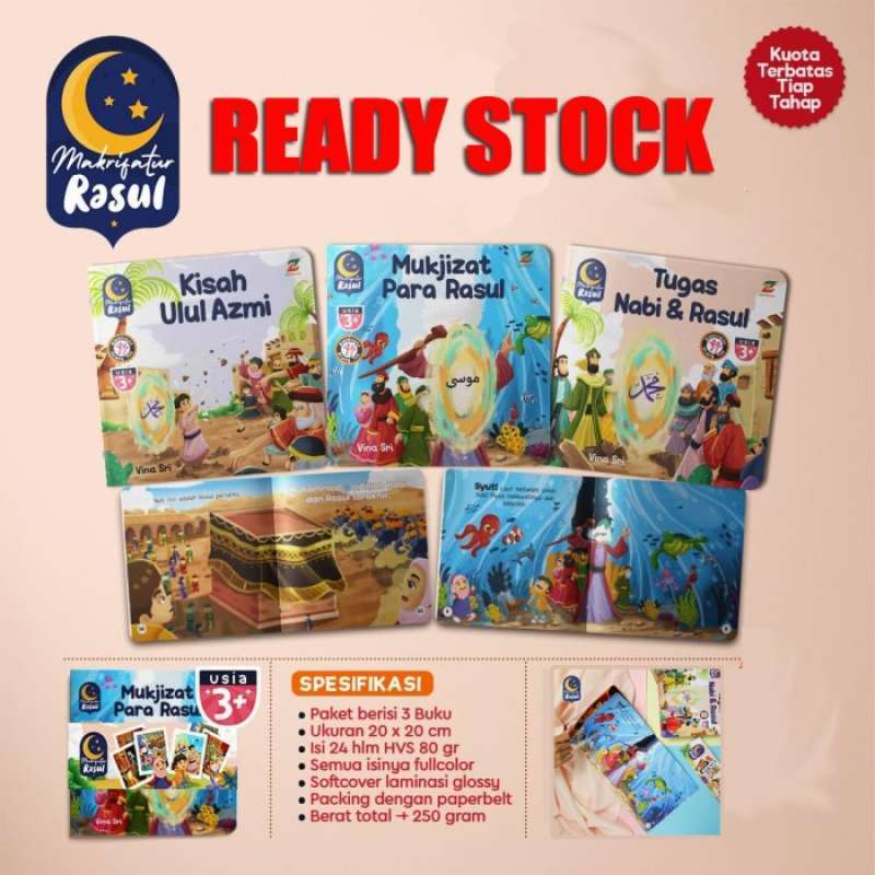 Promo Buku Anak : Makrifatur Rasul (mengenal Rasul) 1 Set 3 Buku Diskon ...