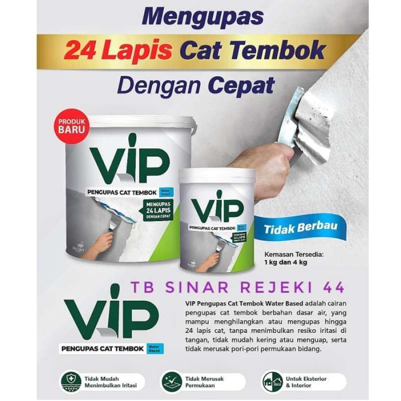 Promo 4 Kg Vip Pengupas Cat Tembok Water Based Cairan Perontok Paint ...