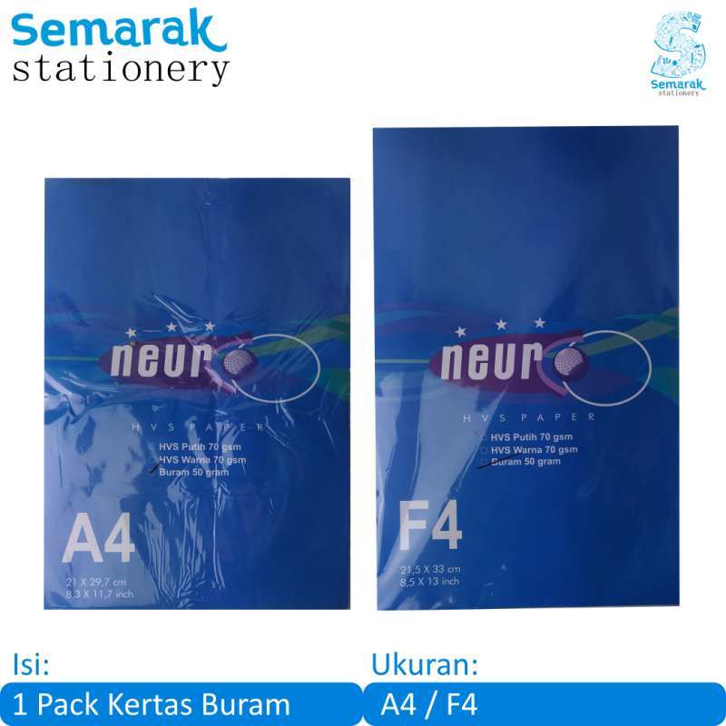 Jual Neuro Kertas Buram 50 Gram A4 / F4 [1 Pack / 400 Lembar] Di Seller Semarak Stationery ...