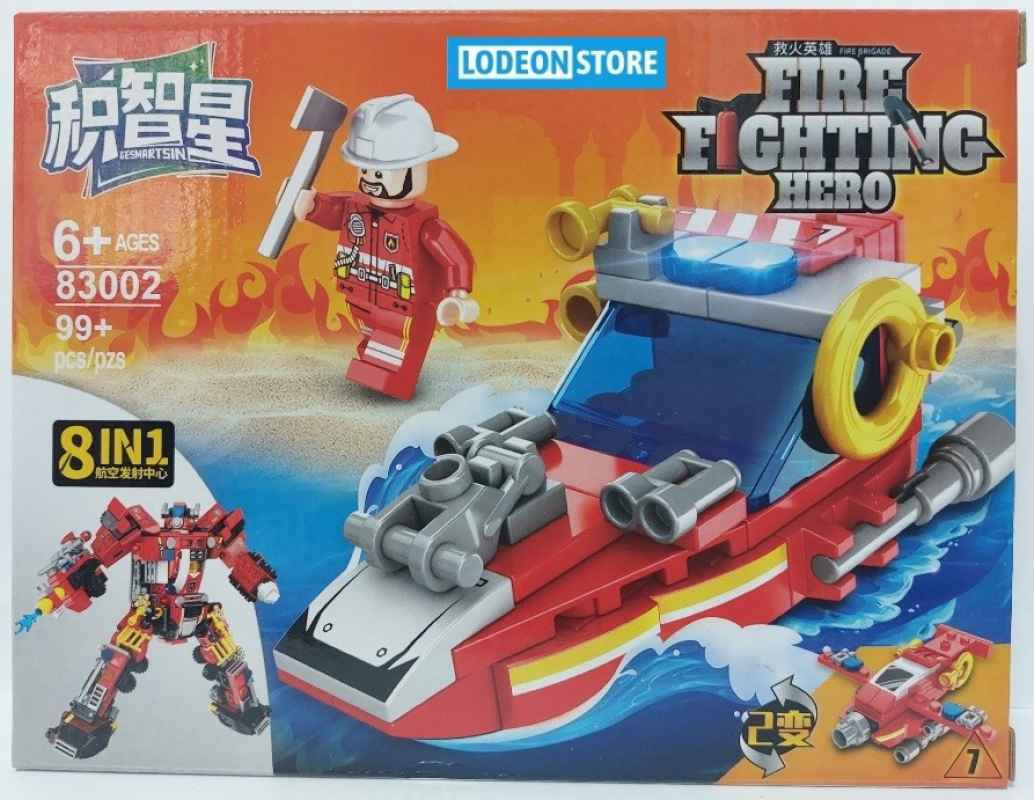 Promo Brick Kendaraan Mobil Helikopter Dan Figur Karakter Fire Fighting ...