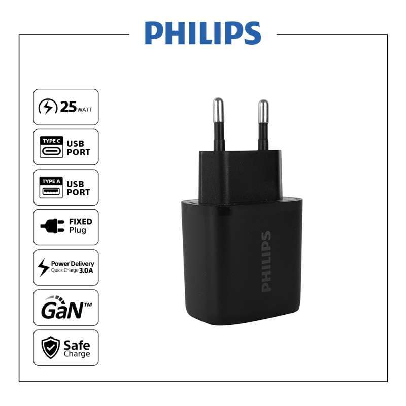 Promo Philips Set Charger Dlp4318 Adaptor 25w Fast Charge + C To C ...