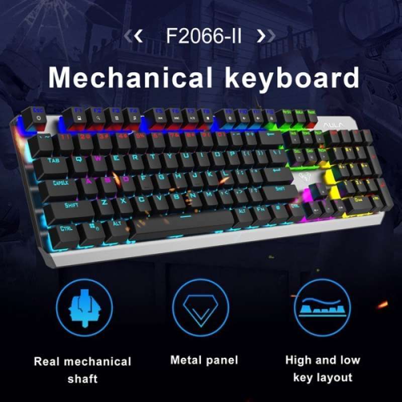 Jual Keyboard Usb Gaming Mechanical Aula F2066-ii Rgb Rainbow Led ...
