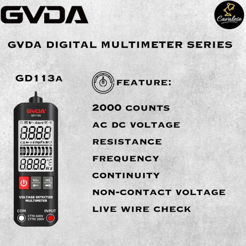 Promo Gvda Digital Multimeter 600v Rms Ac Dc Ohm Capacitance Tester ...