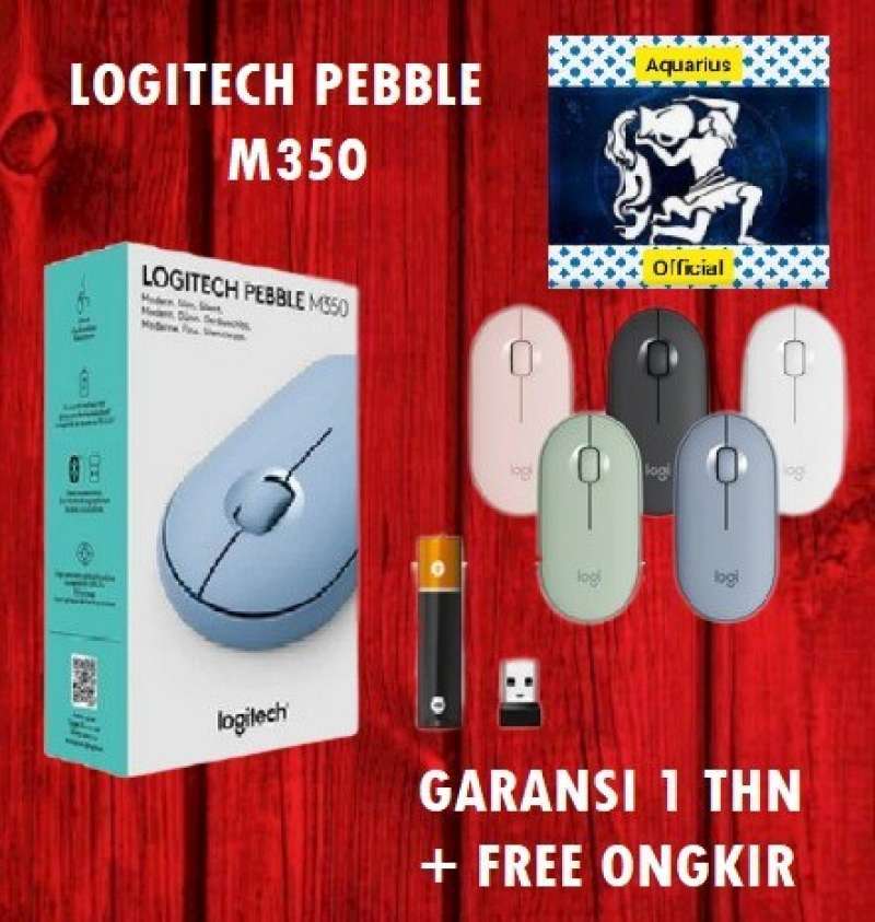 Promo Mouse Wireless Bluetooth Logitech Pebble M350 Graphite Free Exclusive - Putih Diskon 23% ...