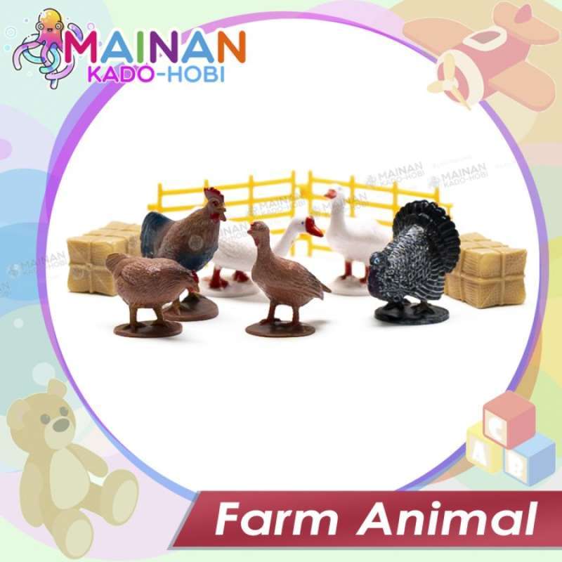 Jual Mainan Anak Boneka Binatang Miniatur Hewan Ternak Farm Animal Di ...