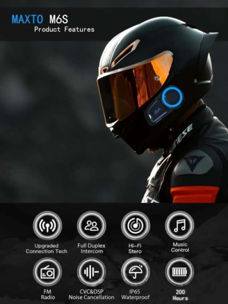 Promo Maxto M6s Intercom 8 Riders Ip67 Music Sharing Chipset Qualcomm Ganda Diskon 6% Di Seller ...