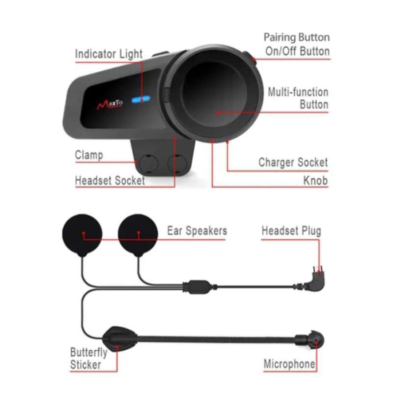 Promo Maxto M2 Bluetooth Intercom Diskon 9% Di Seller Toplets Shop ...