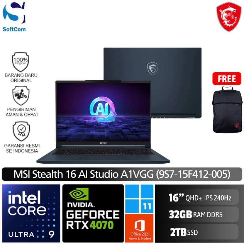 Promo Msi Stealth 16 Ai Studio A1vgg 005 Laptop Gaming [ultra 9 185h ...