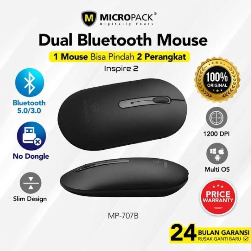 Jual Mouse Micropack Inspire Bluetooth Mp 707b + Adjustable Dpi Mp707b Di Seller Tunggal ...
