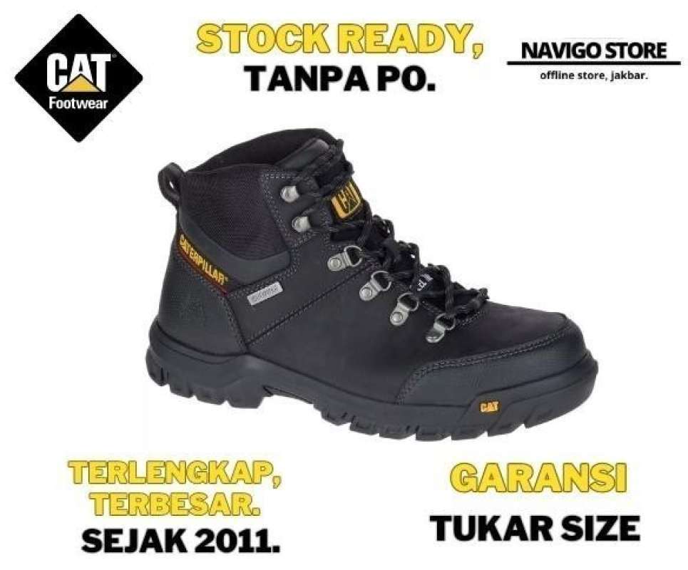 Promo Sepatu Safety Caterpillar Framework St Waterproof Black Original ...
