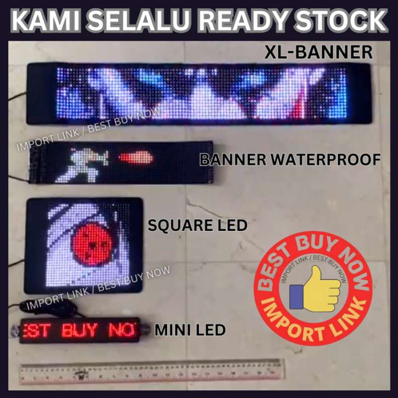 Promo Led Flexible Screen Display Mobil Lampu Running Light Signboard ...