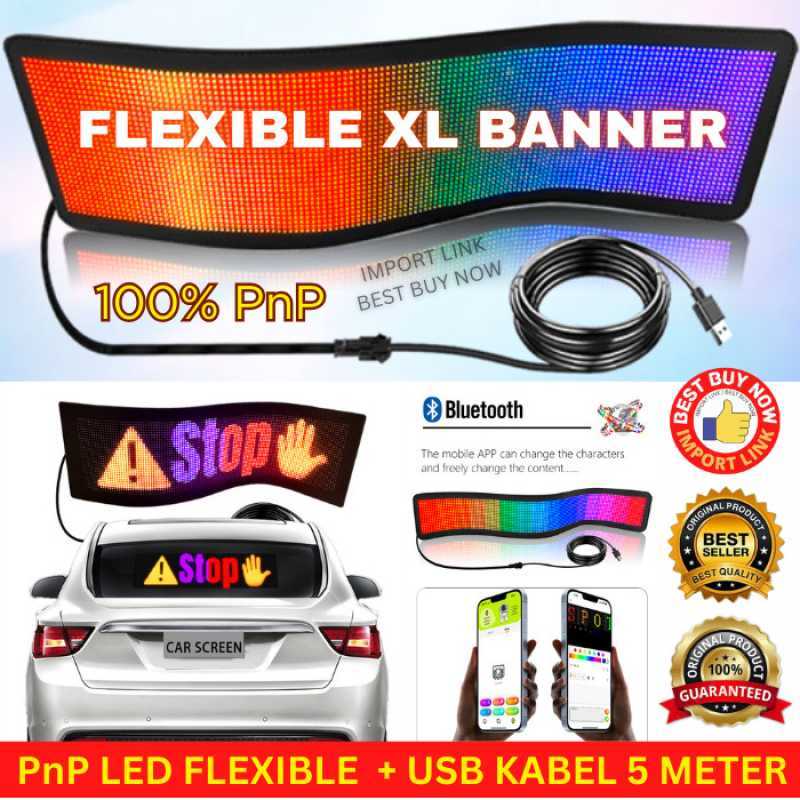 Promo Led Flexible Screen Display Mobil Lampu Running Light Signboard ...