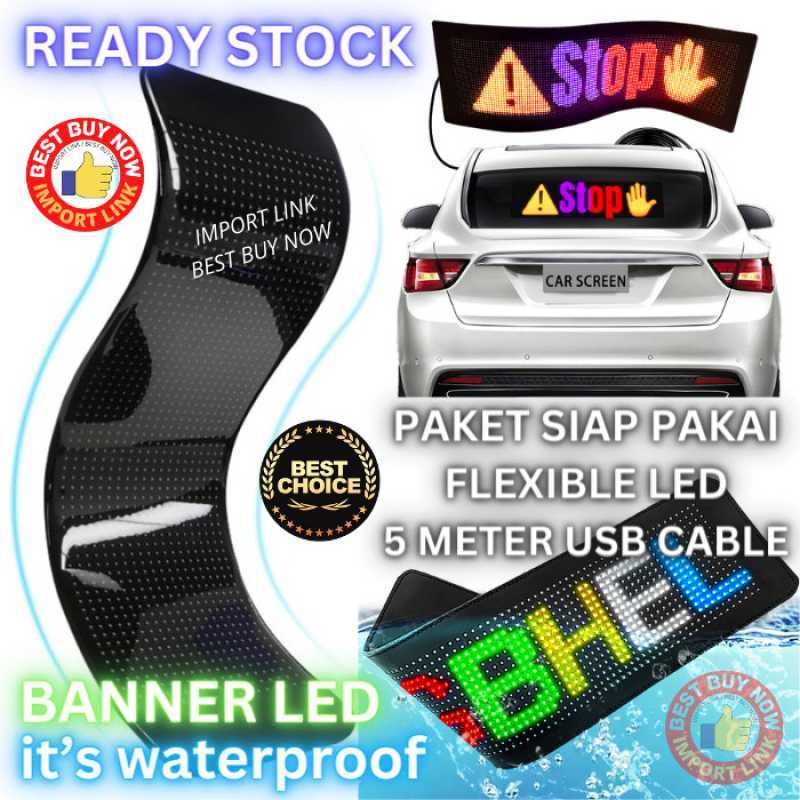 Promo Led Flexible Screen Display Mobil Lampu Running Light Signboard ...