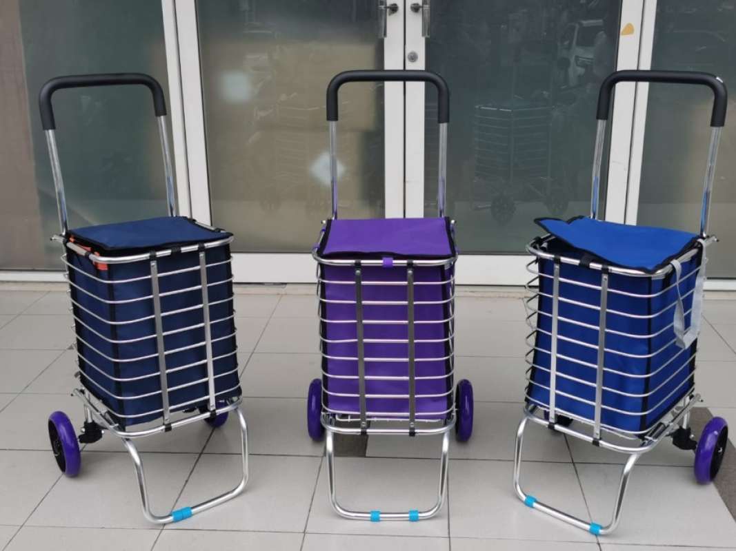 Promo Troli Belanja Lipat Alumunium - Foldable Trolley Troly Alumunium ...