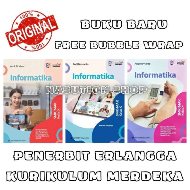 Promo Buku Informatika Kelas 1 / X 10 Smk/mak Erlangga Kurikulum Merdeka Ori - Kesehatan ...