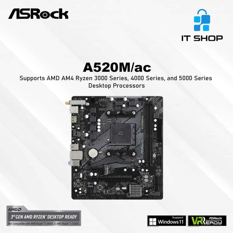 Jual Motherboard Asrock A520m/ac Am4 Ddr4 Di Seller It Shop Official ...