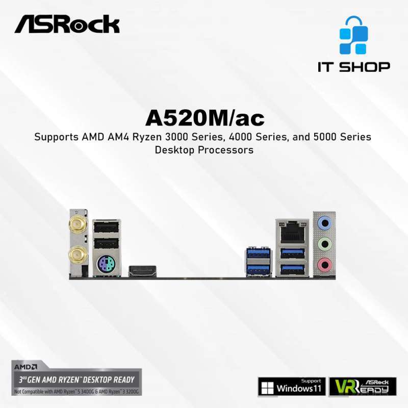 Jual Motherboard Asrock A520m/ac Am4 Ddr4 Di Seller It Shop Official ...