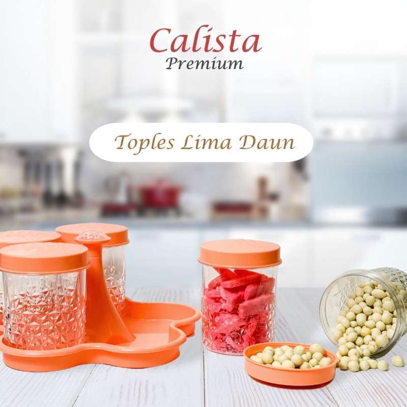 Jual Calista Toles Set 5 Daun Toples Akrilik Tempat Makanan Kue Kering ...
