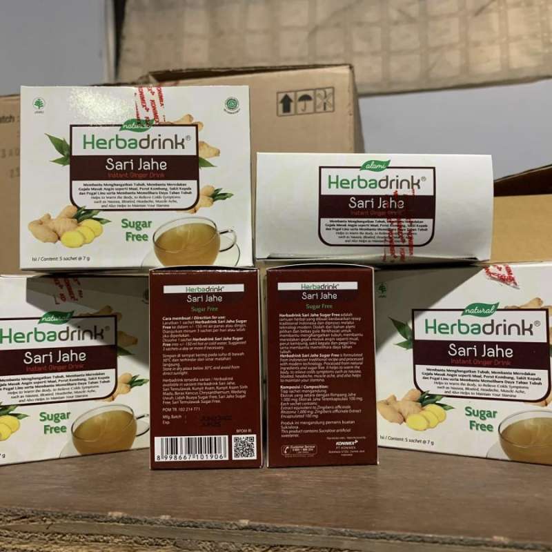 Jual Herbadrink Sari Jahe Sugar Free Isi 5 Sachet Di Seller Iskandarbfp ...