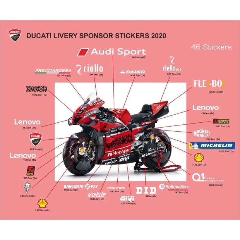 Promo Sticker/stiker Sponsor Ducati Motogp Livery 2019 2020 Diskon 23% ...