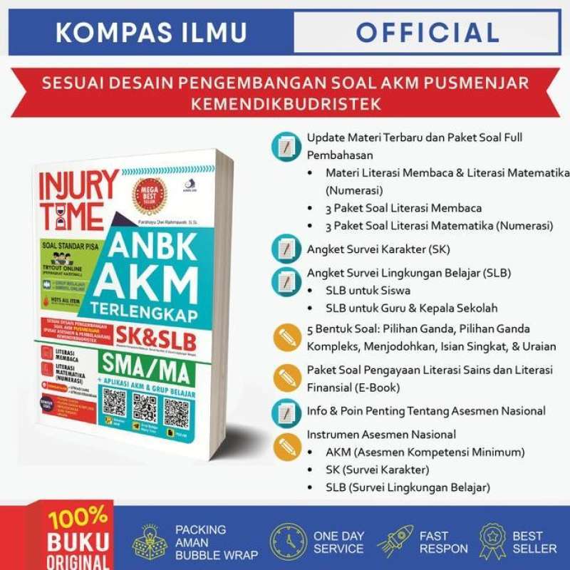 Promo Code Buku Injury Time Anbk Akm Terlengkap Sma/ma Standar Pisa Ready Diskon 26% Di Seller ...