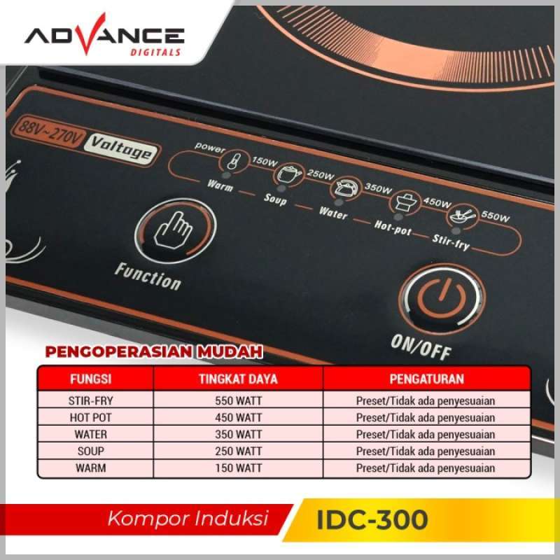 Jual Kompor Listrik Induksi Advance Idc-300 150-500w Induction Cooker Di Seller Noelle ...