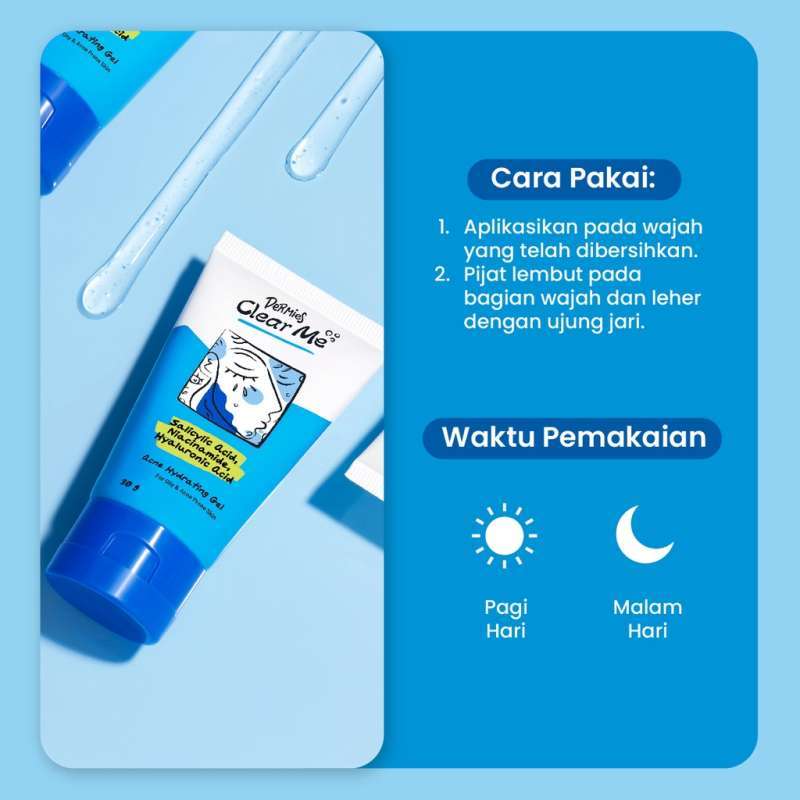 Jual Dermies Clear Me Moisturizer Acne Hydrating Gel For Oily & Acne ...