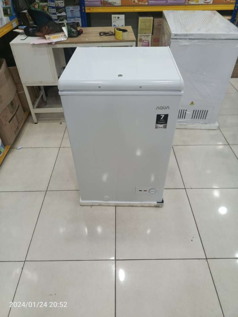 Promo Chest Freezer Aqua 110 Liter Aqf 120 Fr Low Watt Garansi Resmi ...