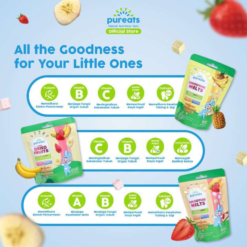 Jual Pureats Smoothie Melts Dan Freeze Dried Fruits - Snack Makanan ...