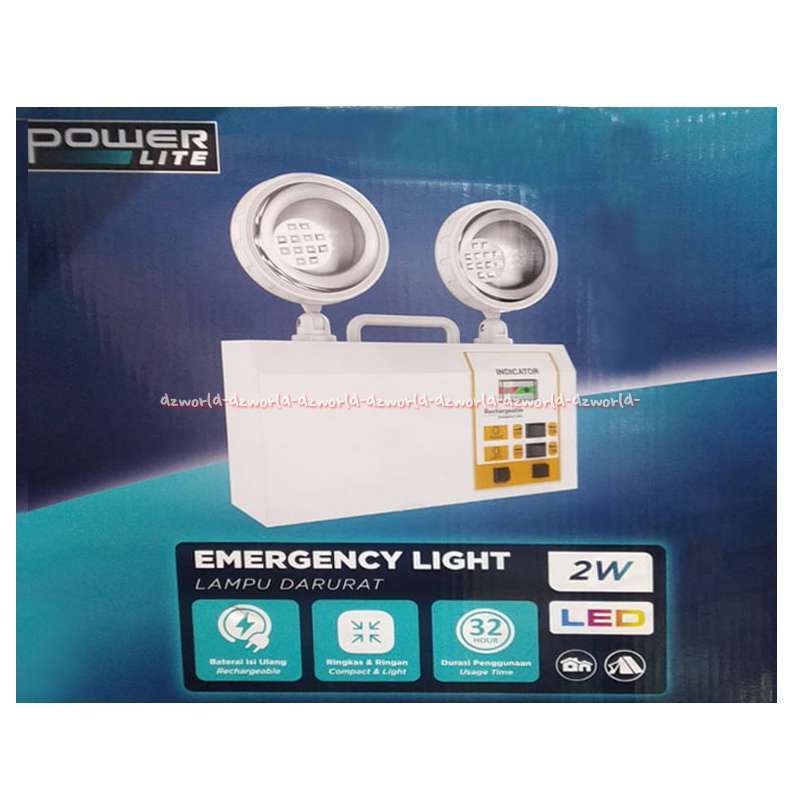 Jual Powerlite Emergency Light Slim 2w Rechargeable Led Lamp Lampu ...