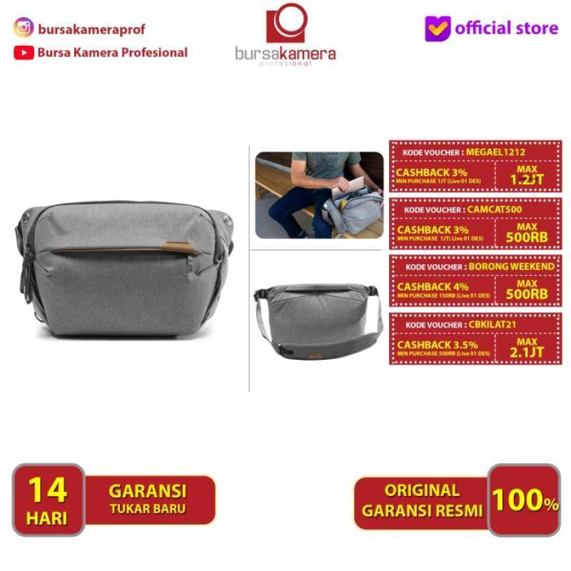Promo Peak Design 10l Everyday Sling V2 10l Ash Original Resmi Segel ...