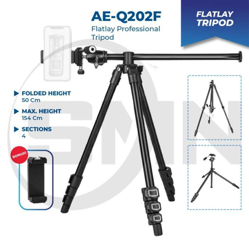 Jual Tripod Ae Q202f Flat Lay Profesional Horizontal Tripod Macro Di ...