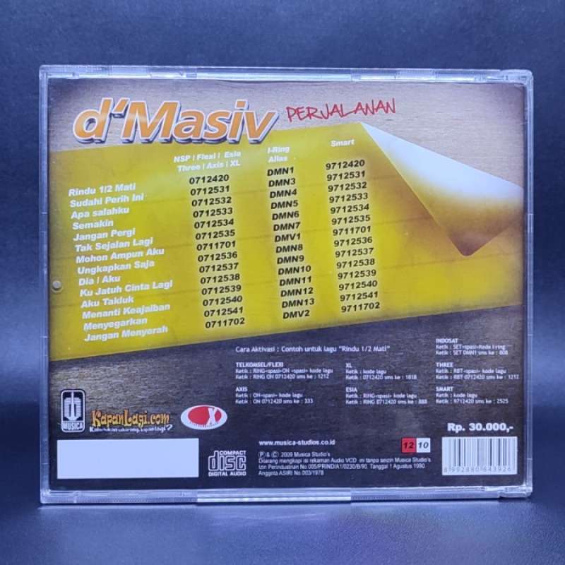 Promo Cd D'masiv - Perjalanan Diskon 23% Di Seller Melodiya Store ...