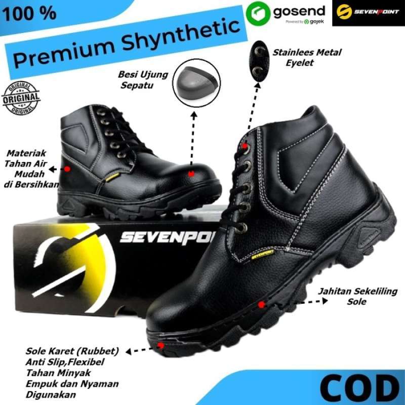 Promo Sepatu Safety Kulit Boots Sevenpoint Kerja Lapangan Proyek ...