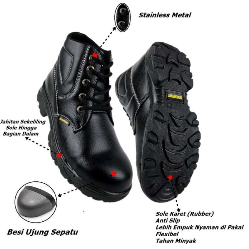 Promo Sepatu Safety Kulit Boots Sevenpoint Kerja Lapangan Proyek ...